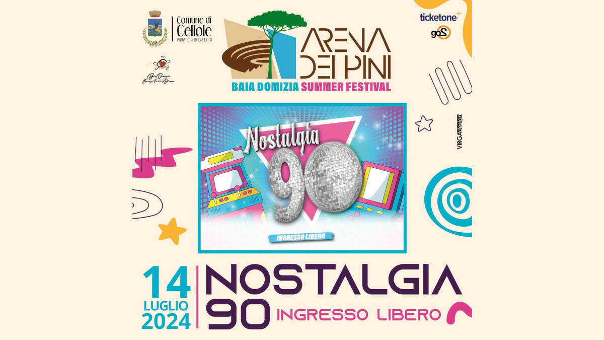 Cellole | stasera ingresso libero per Nostalgia 90 all’Arena dei Pini ...